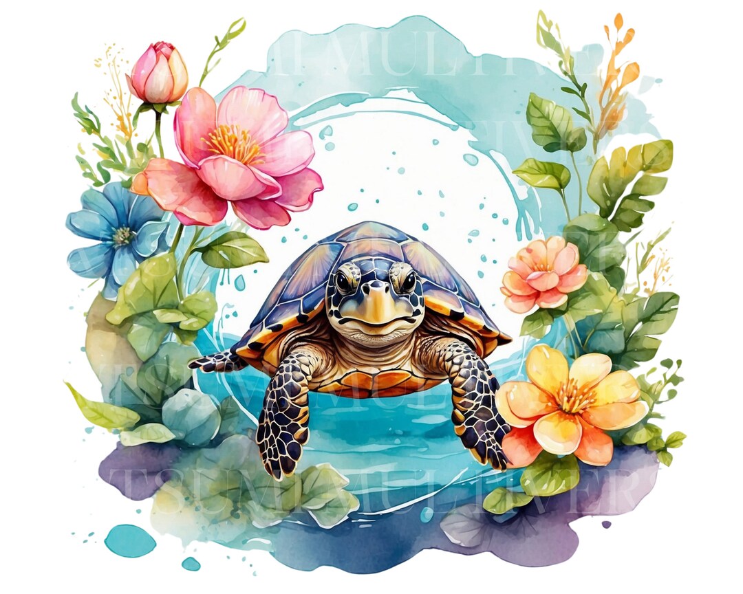 Sea Turtle Svg Png, Pdf Wall Art, Watercolor Sea, Cute Seaworld Clipart ...