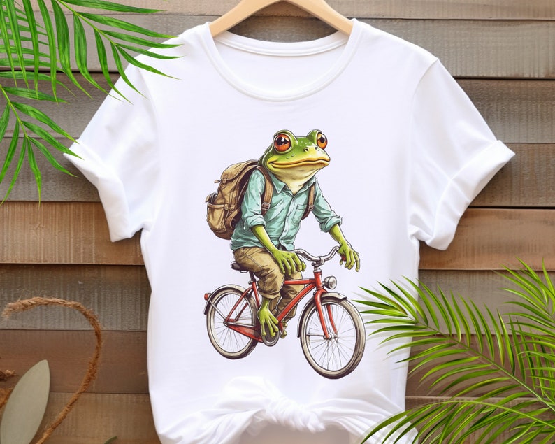 Frog Riding a Bike Svg Png, Bicycle Svg, Cartoon Frog Png, Pdf Wall Art ...