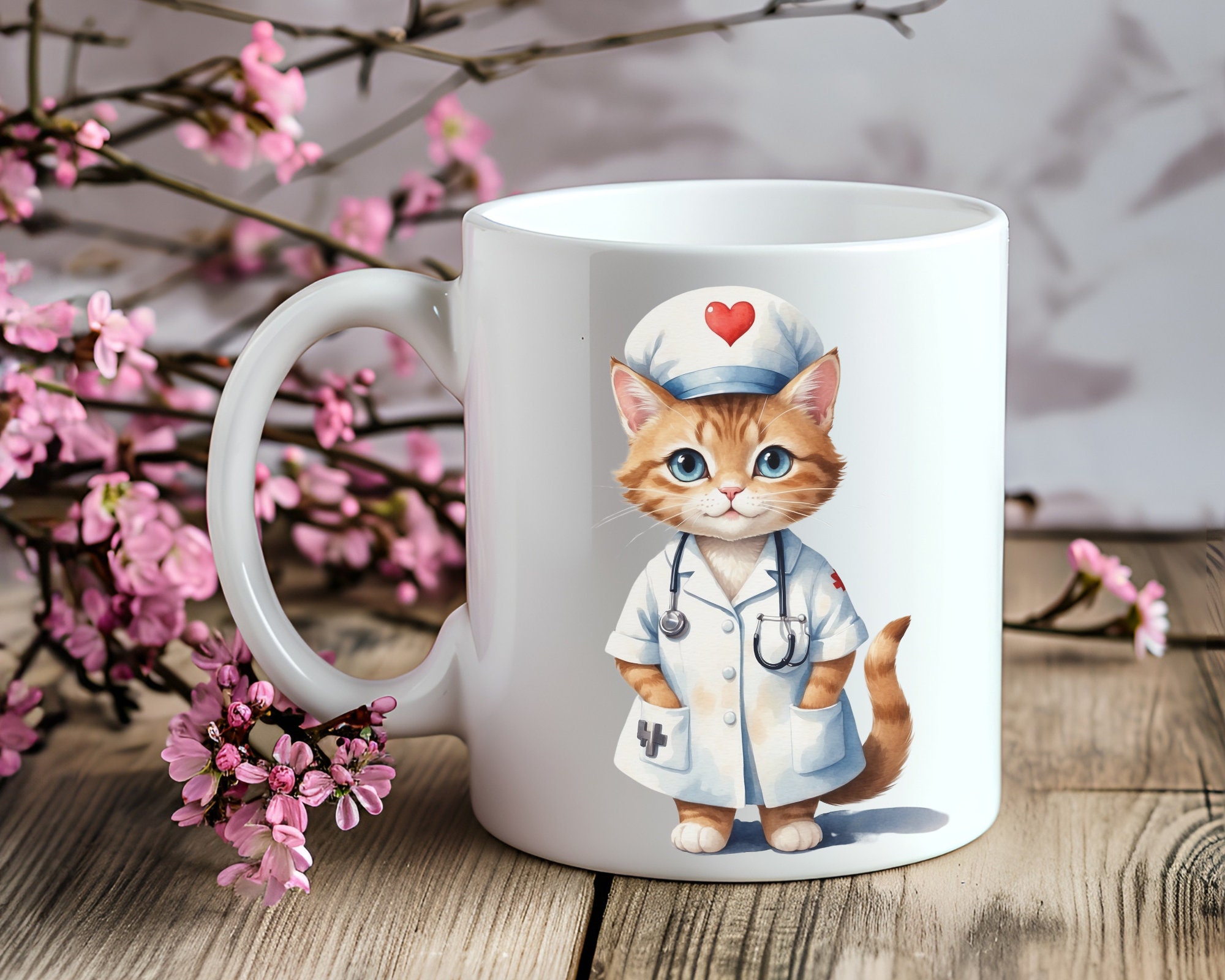 Nurse Cat Svg Png, Nursery Wall Art, Doctor Clipart, Nurse Sublimation ...