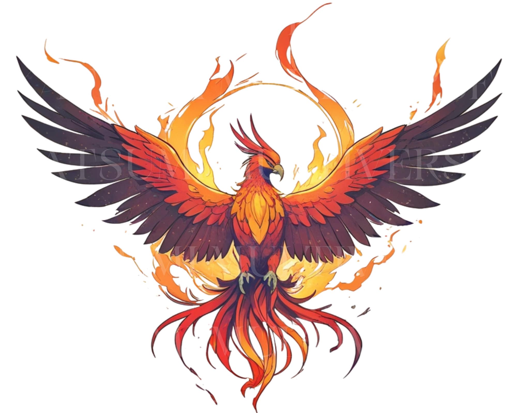 Watercolor Phoenix Clipart Sublimation Designs, Phoenix SVG, Cute Bird ...