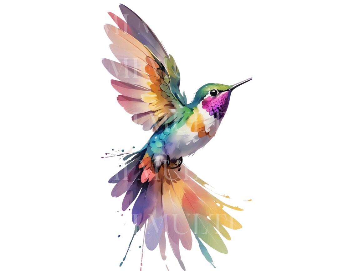 Hummingbird Svg Png, Cute Flying Hummingbird Clipart, Pdf Bird Wall Art ...