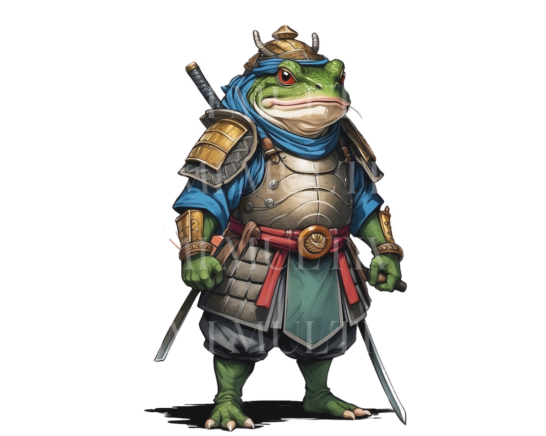 Samurai Frog Svg Png, Japanese Frog Sublimation Designs, Japanese Wall ...