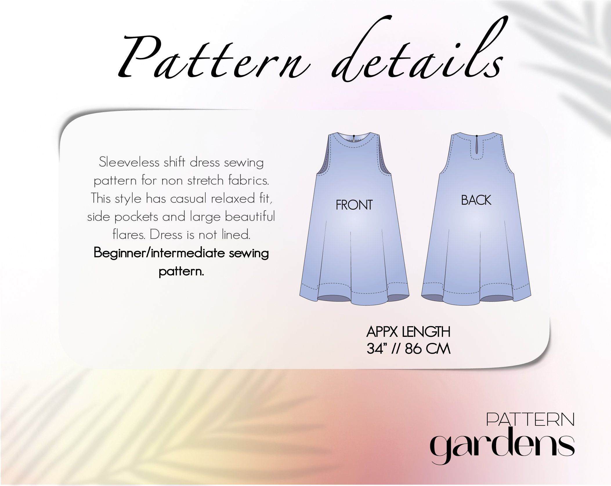 Flared Dress Sewing Pattern, Simple Dress Pattern, Summer Linen Dress ...