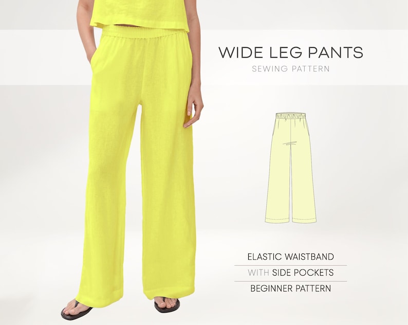 Women's Pants Sewing Pattern, Linen Pants Pattern, Wide Leg Pants ...