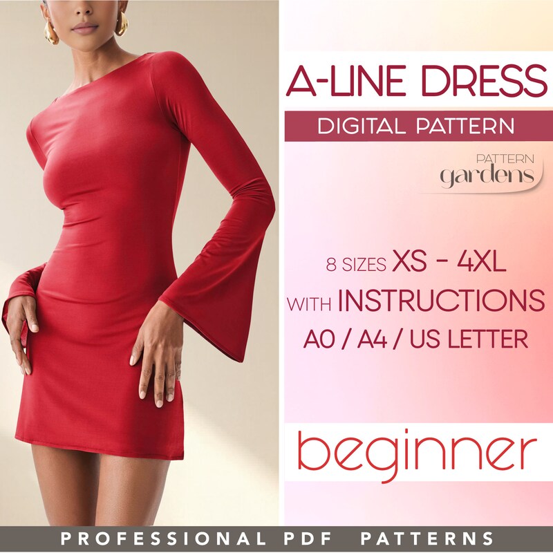 Short Dress Pattern - Etsy