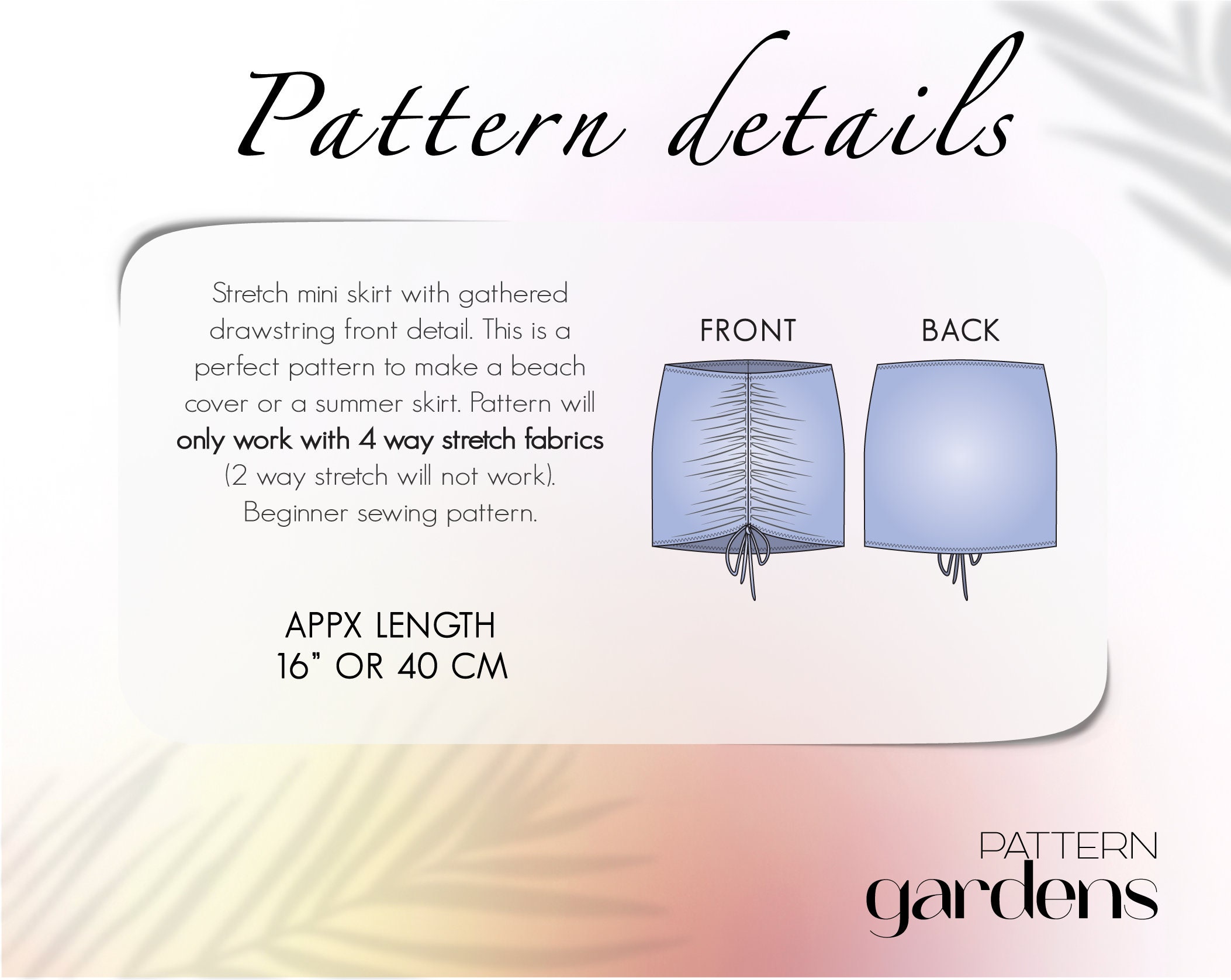 Mini Skirt Sewing Pattern for Beginner XS 4XL, Stretch Short Skirt PDF ...