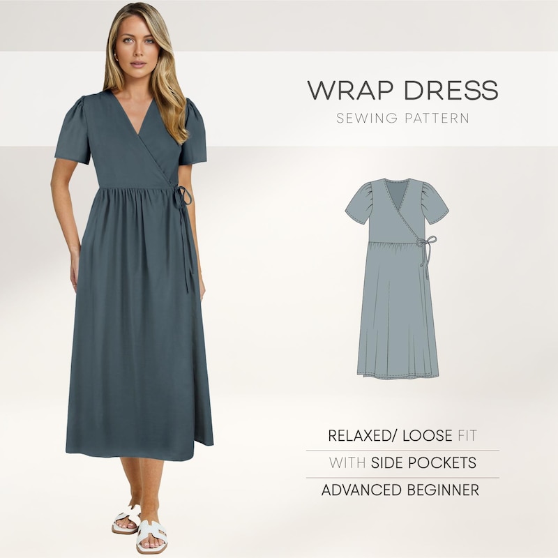 Wrap Dress Pattern - Etsy
