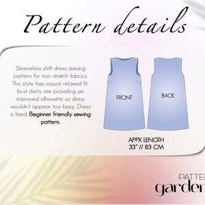 Shift Dress Sewing Pattern, A-line Dress Pattern, Summer Cotton Dress ...