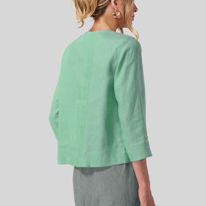 Linen Blouse Pattern, Women's Top Sewing Pattern for Woven Fabrics ...