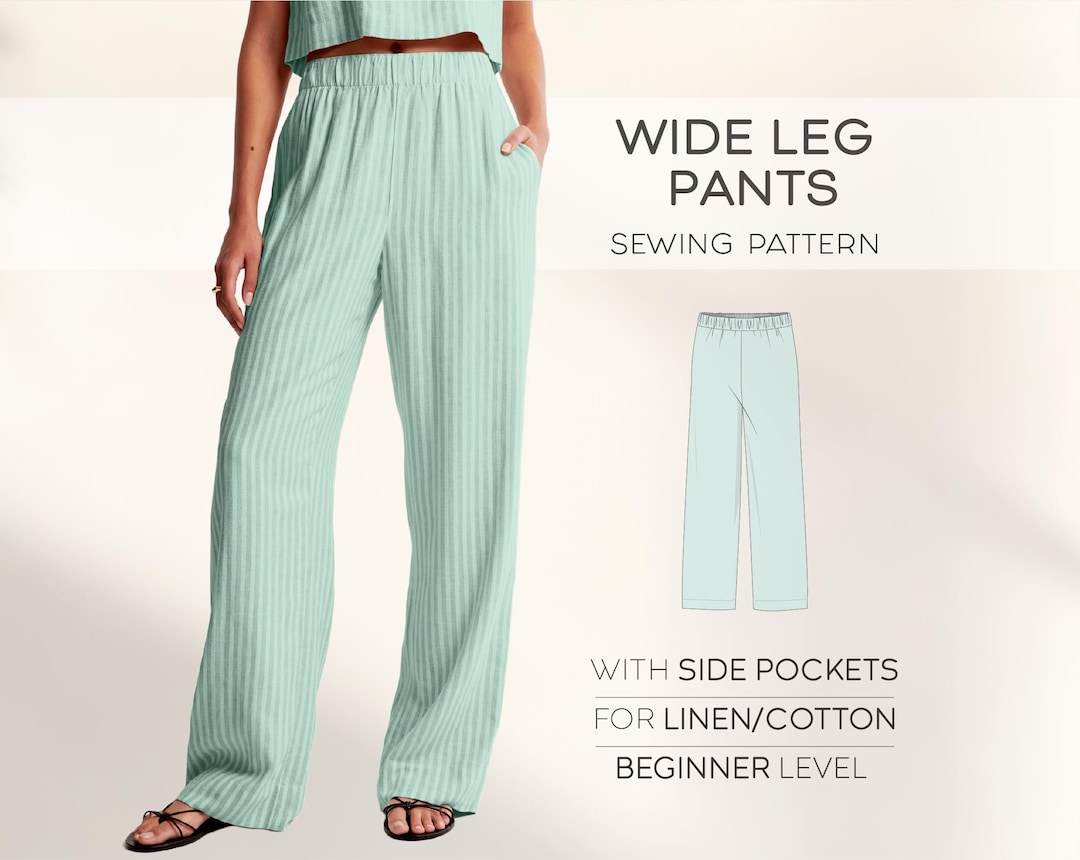 Linen Pants Pattern for Beginners, Cotton Pants PDF Sewing Pattern ...