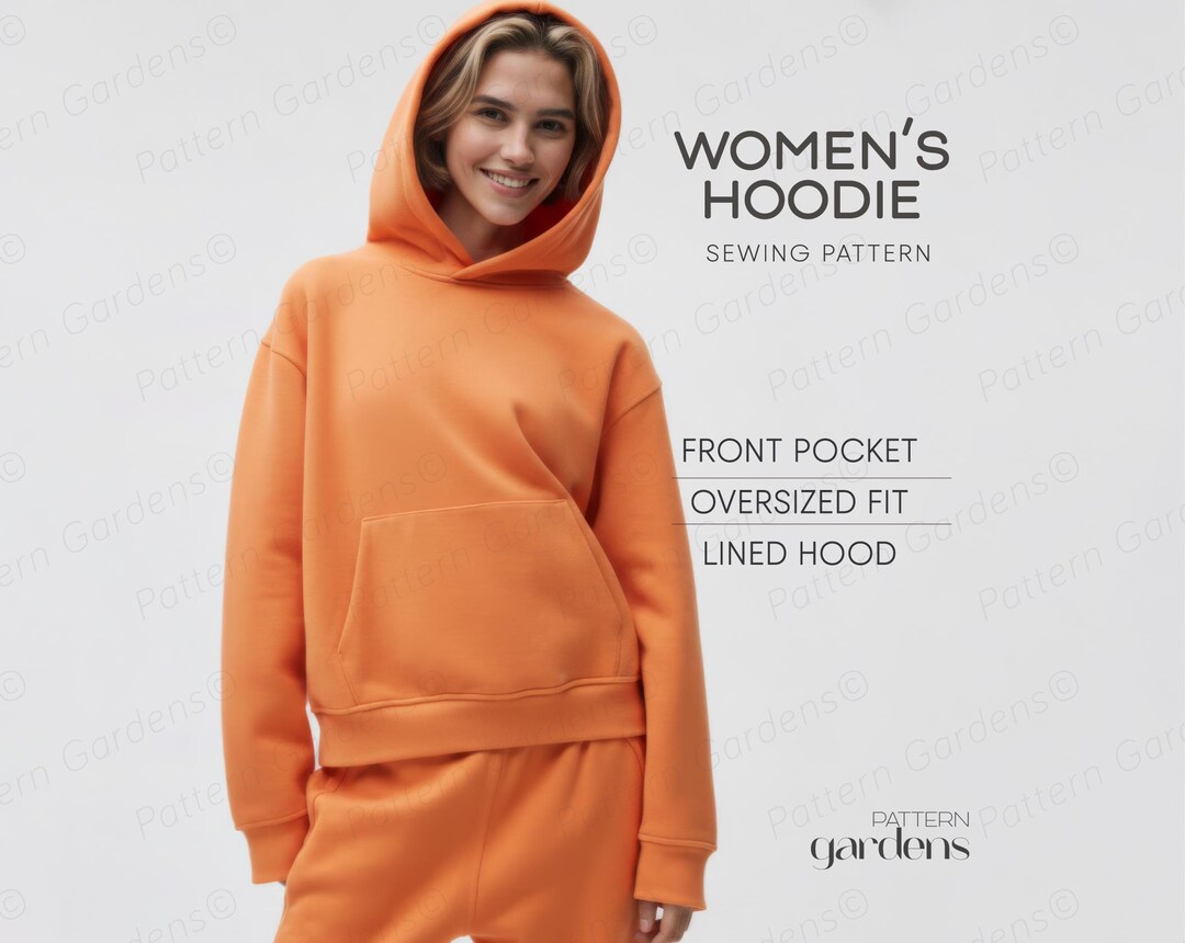 Hoodie Sewing Pattern, Sweatshirt Pattern for Women, Oversized Hoodie ...