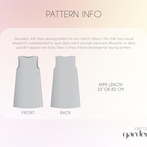 Shift Dress Sewing Pattern, A-line Dress Pattern, Summer Cotton Dress ...