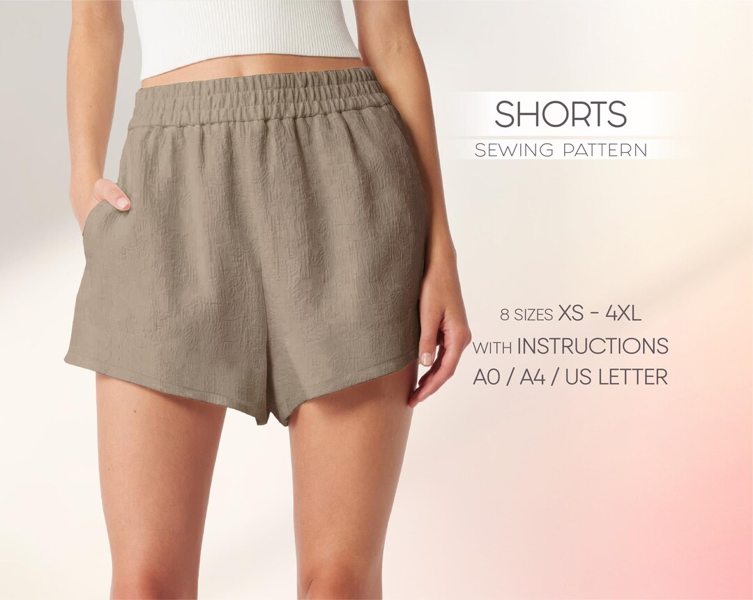 Shorts Pattern, Womens Shorts Sewing Pattern, Linen Shorts Sewing ...