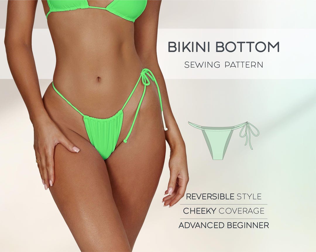 Bikini Sewing Pattern, Women Swimsuit Beginner Pattern, XS - 4XL ...