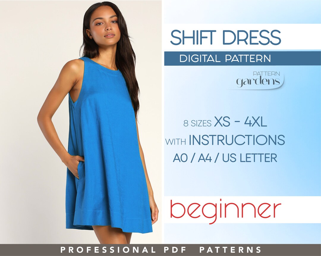 Flared Dress Sewing Pattern, Simple Dress Pattern, Summer Linen Dress ...