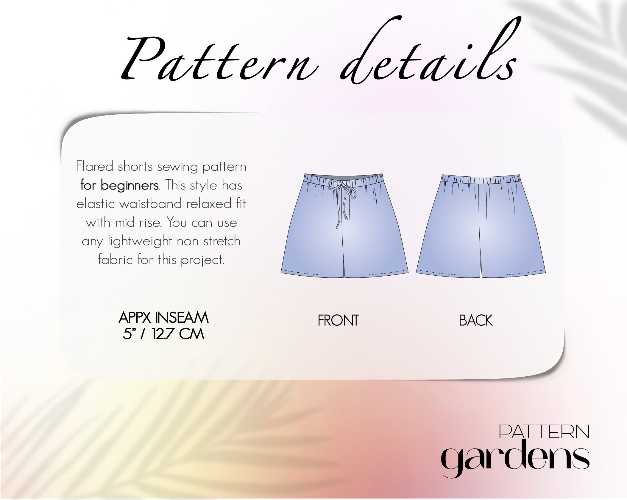 Flared Shorts Sewing Pattern, Oversized Shorts Pattern, Pajama Shorts ...
