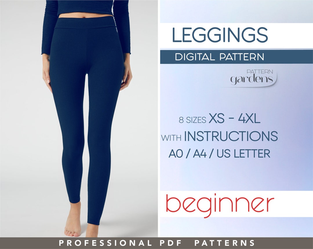 Leggings Sewing Pattern for Women, Fitness Pants Beginner Pattern, Yoga ...