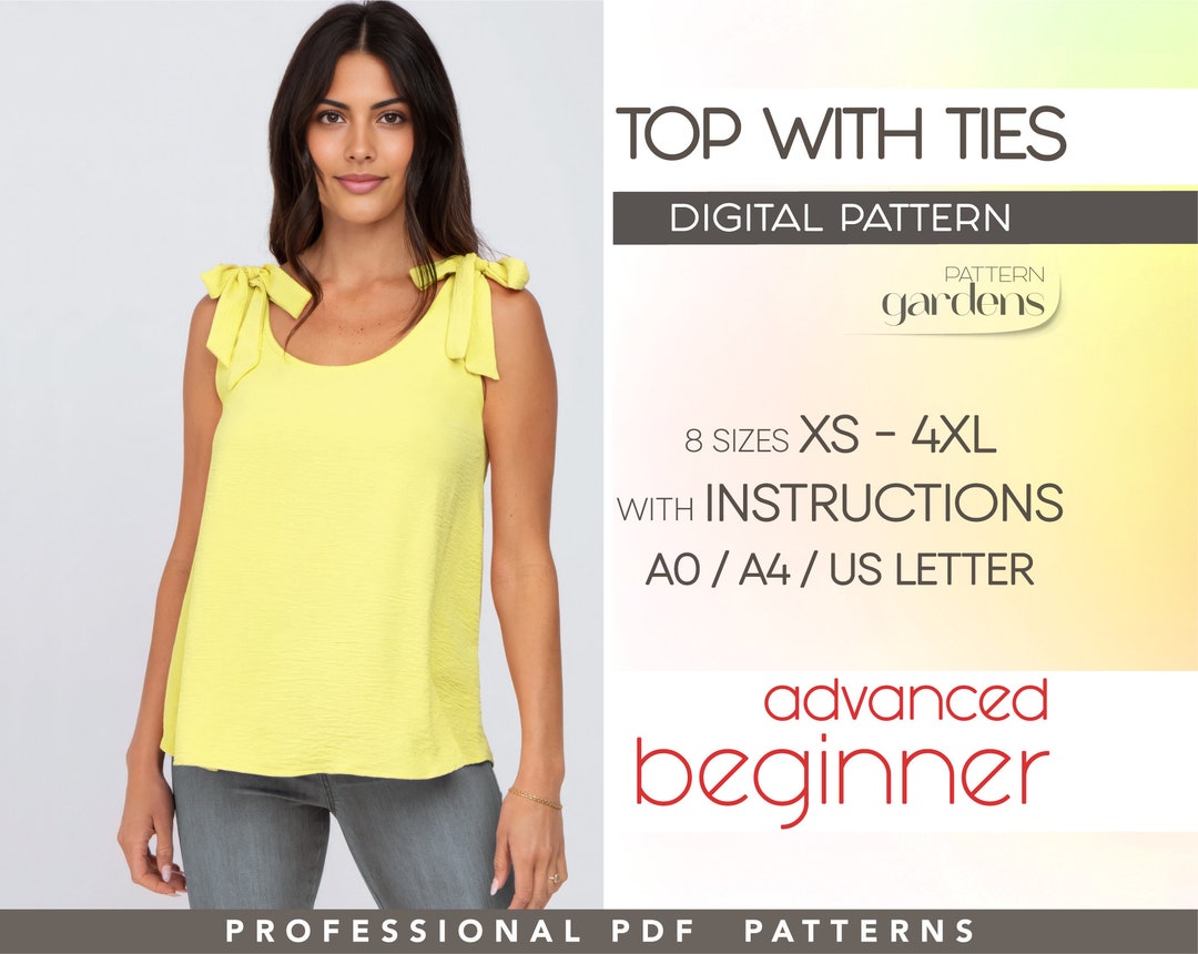 Simple Cotton Top Pattern, Linen Top Sewing Pattern, Sleeveless Top ...