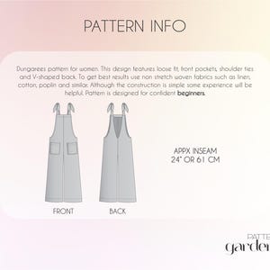 Women's Dungarees Pattern, Jumpsuit Sewing Pattern for Women, Onesie ...