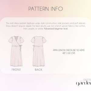 Wrap Dress Sewing Pattern, Easy Fit Dress Pattern, Linen Dress With ...