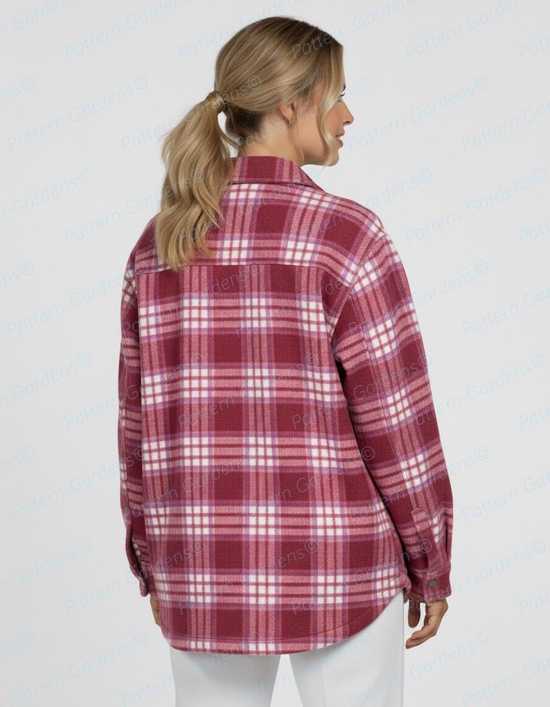 Flannel Shirt Sewing Pattern, Fleece Jacket Sewing Pattern for Women ...