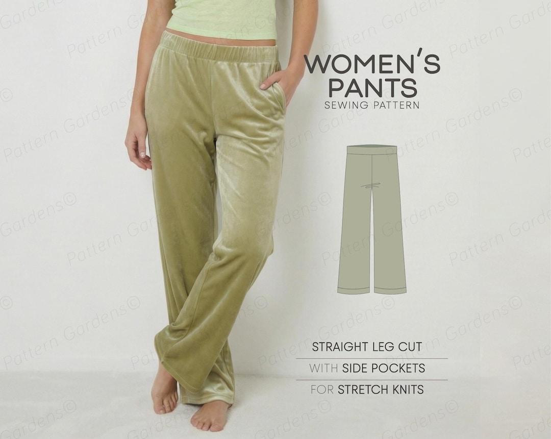 Women's Pants Pattern, Stretch Pants Pattern for Women, Pajama Pants ...
