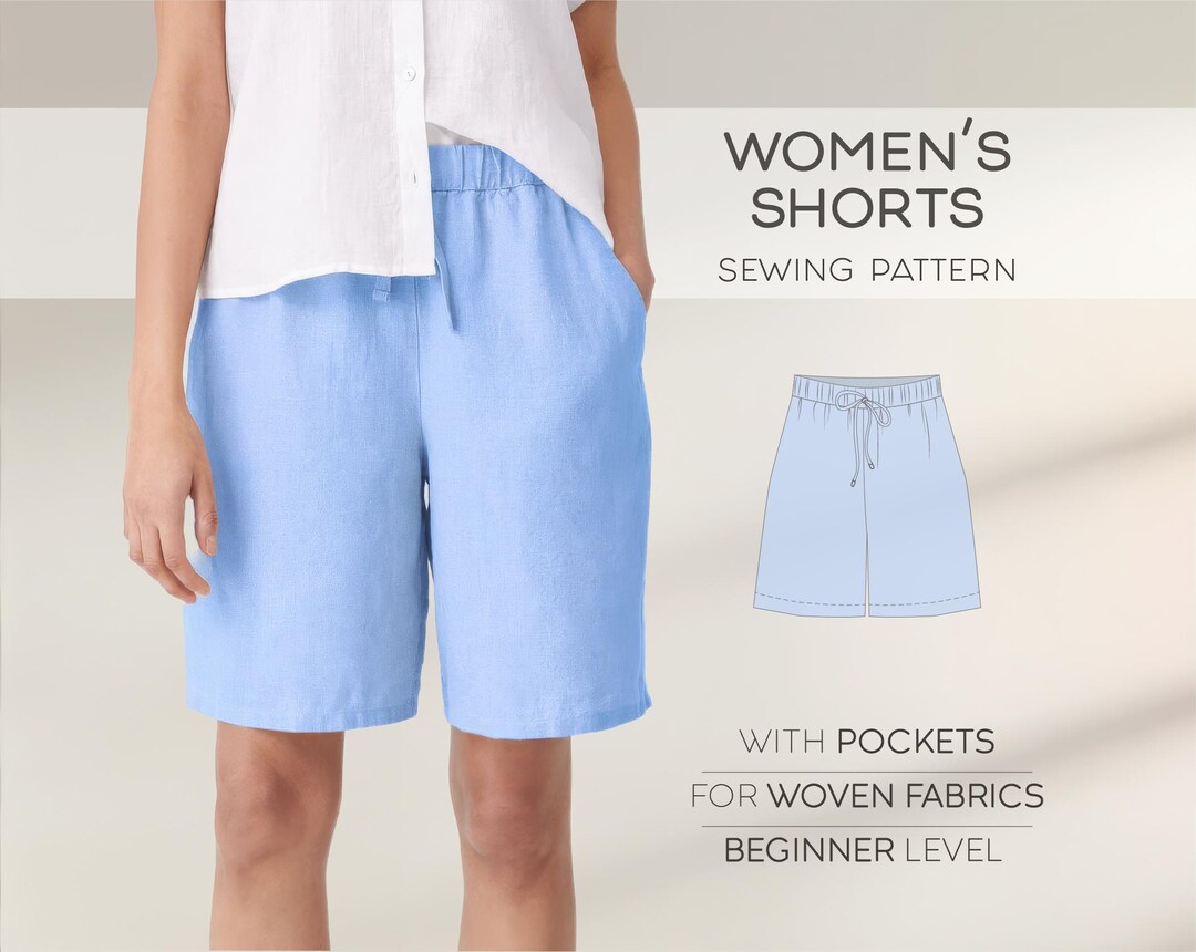 Women Shorts Sewing Pattern, Cotton Shorts Beginner Pattern, Pajama ...