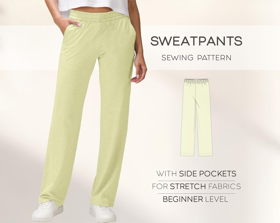 Sweatpants PDF Sewing Pattern for Women Pants With Pockets Pattern ...