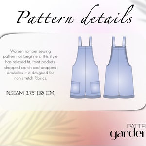 Romper Sewing Pattern XS - 4XL, Women Jumpsuit Pattern, Simple Overall ...