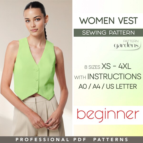 Womens Vest Pattern - Etsy