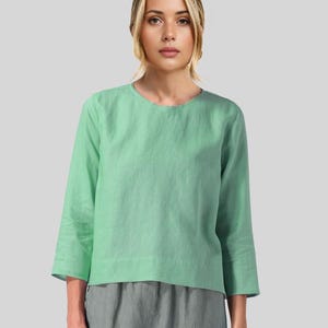 Linen Blouse Pattern, Women's Top Sewing Pattern for Woven Fabrics ...