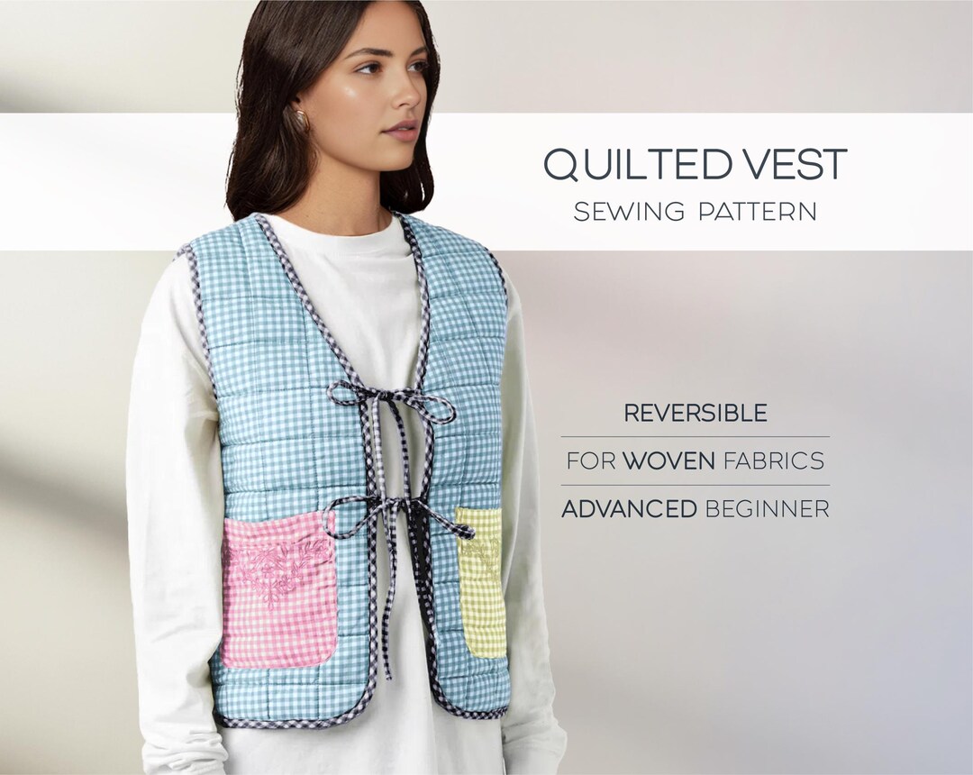 Vest Sewing Pattern for Women, Quilted Vest Pattern, Waistcoat Pattern, Sleeveless Vest Pattern ...