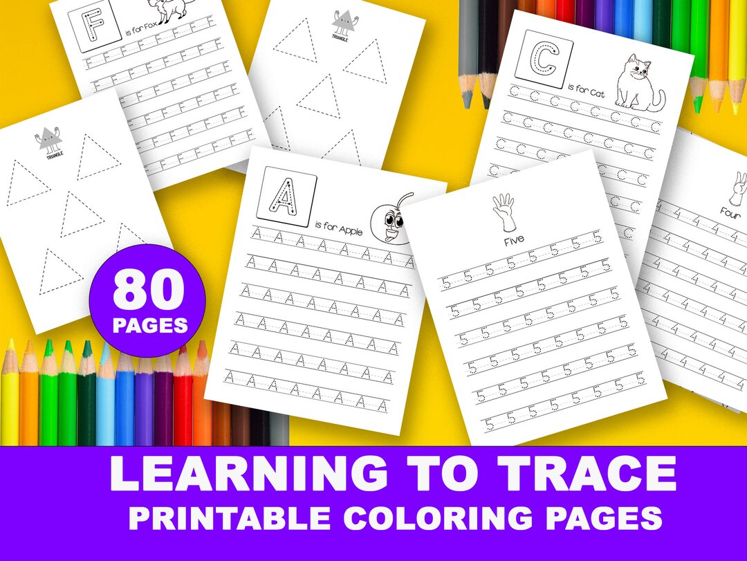 Learning to Trace Kids Activity Book Kids Toddlers Preschoolers ...
