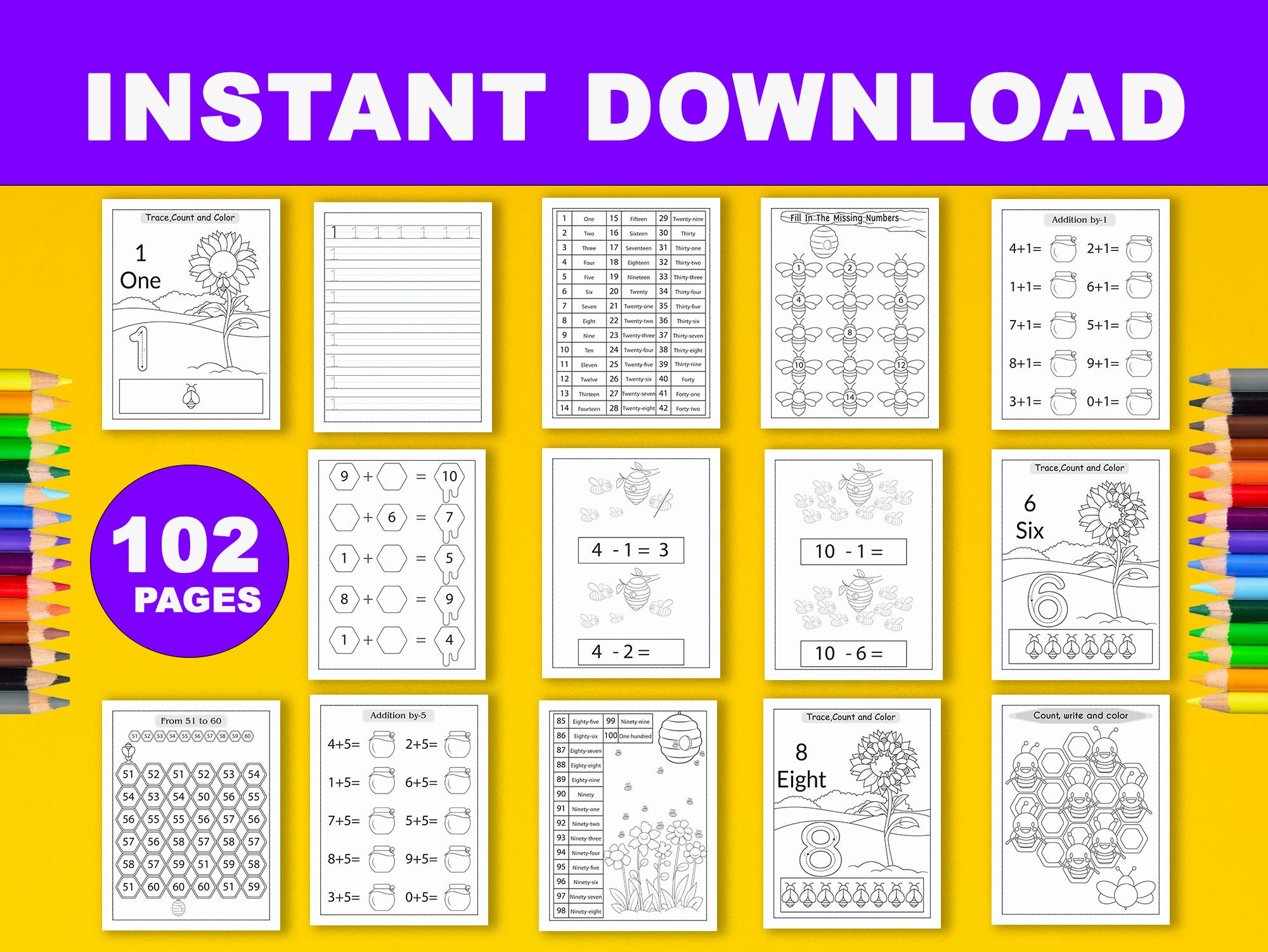 Math Activity Coloring-pages Book Kids Toddlers Preschoolers Printable ...