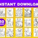 50 Wild Animals Coloring Pages for Kids Toddlers Preschoolers Printable ...