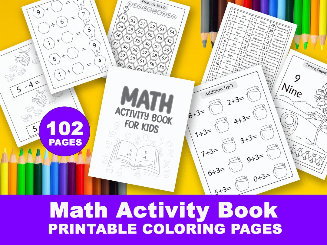 Math Activity Coloring-pages Book Kids Toddlers Preschoolers Printable ...