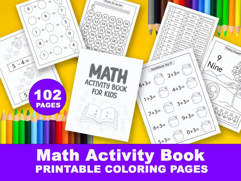 Math Activity Coloring-pages Book Kids Toddlers Preschoolers Printable ...