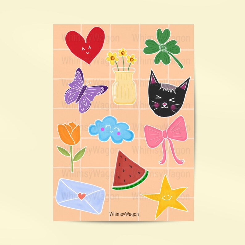 Sticker Designs Digital Sticker Pack Sticker PNG Set Printable Stickers ...