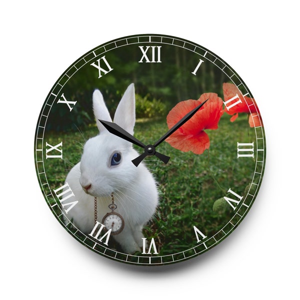 White Rabbit Clock - Etsy