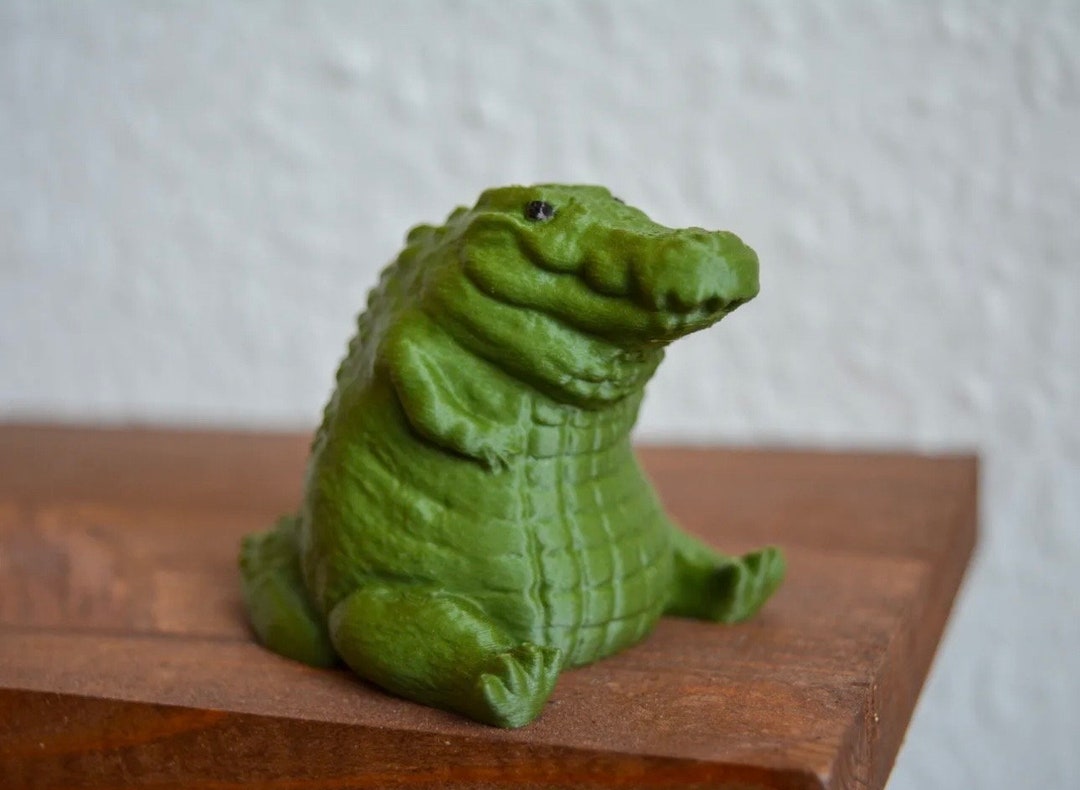 Chubby Crocodile Desk Toy Figure - Etsy