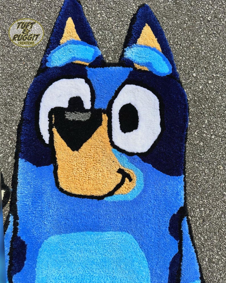 Custom Bluey Rug 3-foot Cartoon-inspired Tufted Rug With Hanging ...
