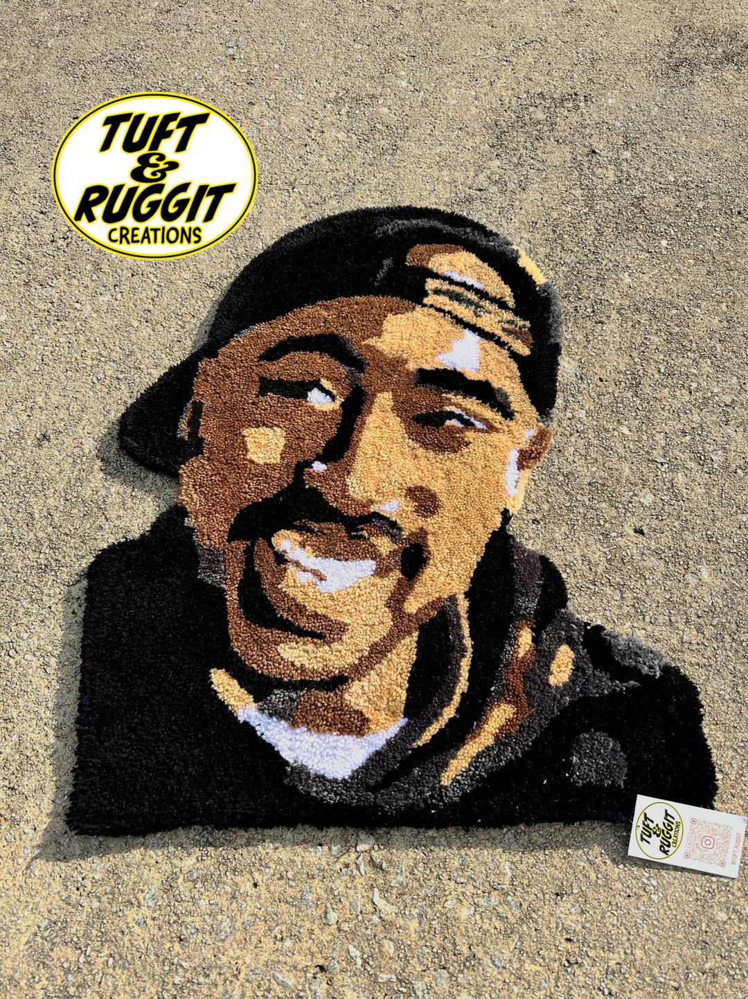 Tupac Shakur Handmade Tufted Rug One-of-a-kind Hip Hop Art for Music ...