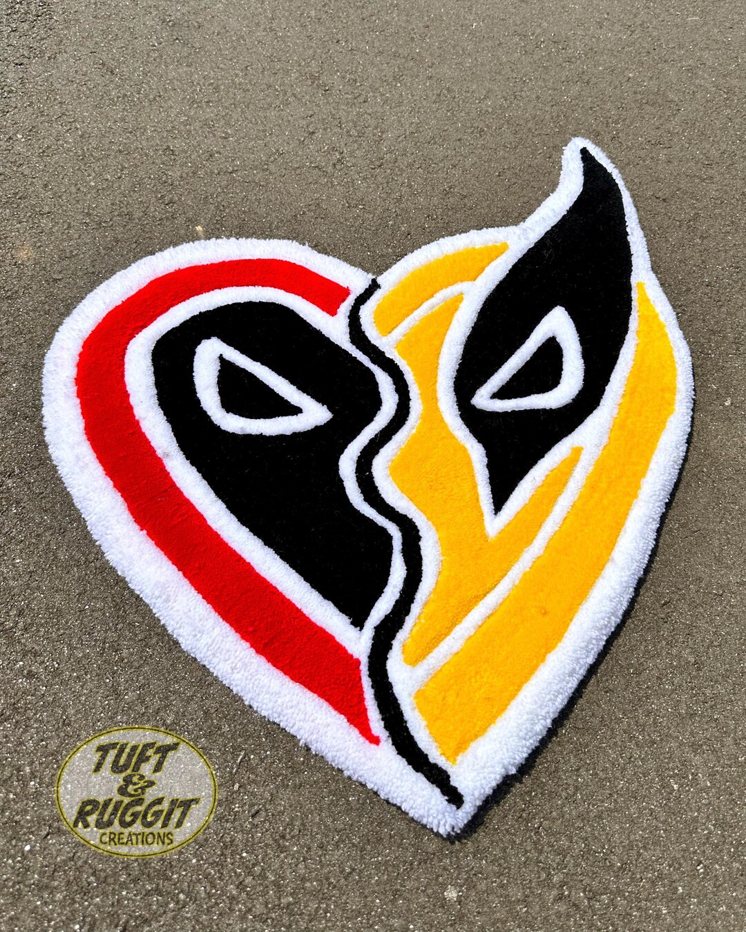 Deadpool & Wolverine Heart-shaped Rug Handmade Marvel-inspired Tufted ...