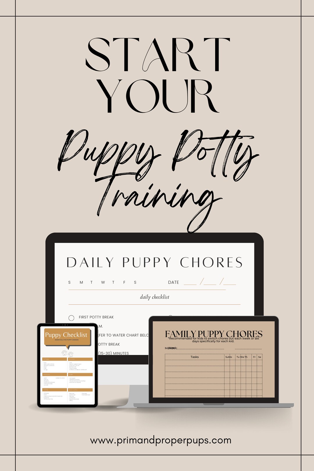 Daily Potty Chart for Puppy & Checklist - Etsy