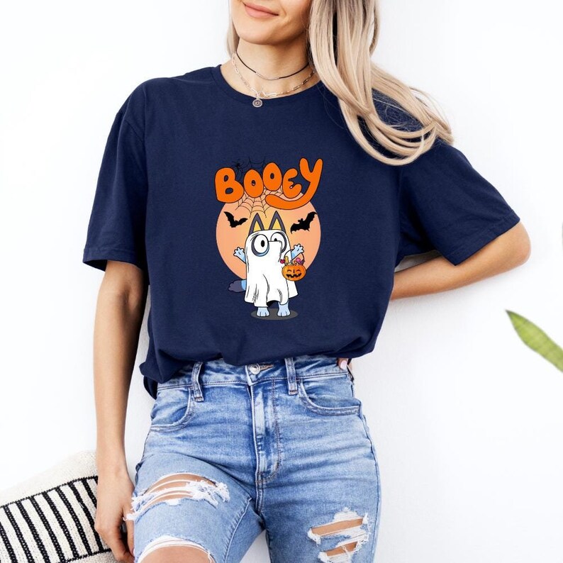 Booey Halloween Shirt, Cute Cartoon Dog Ghost T-shirt, Funny Spooky ...