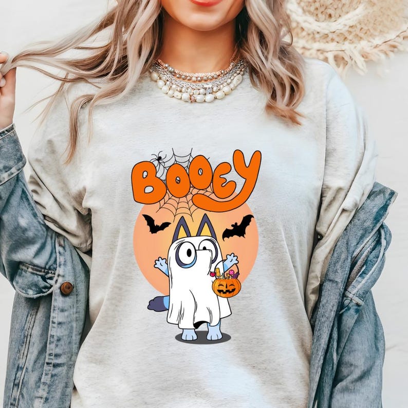 Booey Halloween Shirt, Cute Cartoon Dog Ghost T-shirt, Funny Spooky ...
