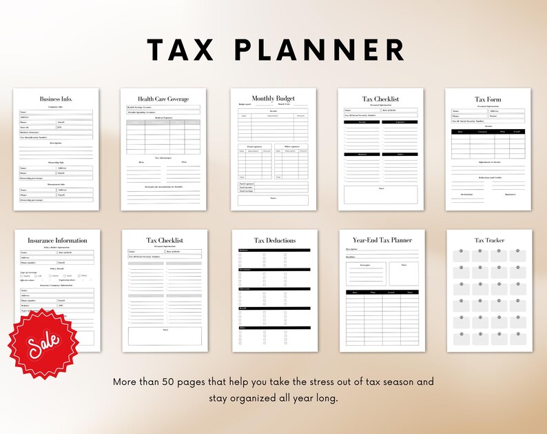 Personal Tax Planner | Tax Organizer | Financial Planner | Tax Checklist | Tax Return ...
