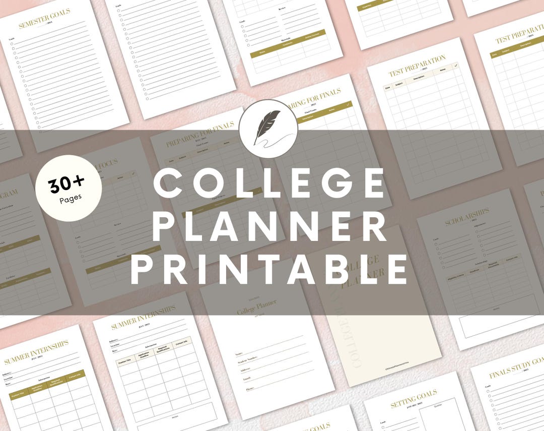 College Planner Printable | College Student Planner | Academic Planner ...