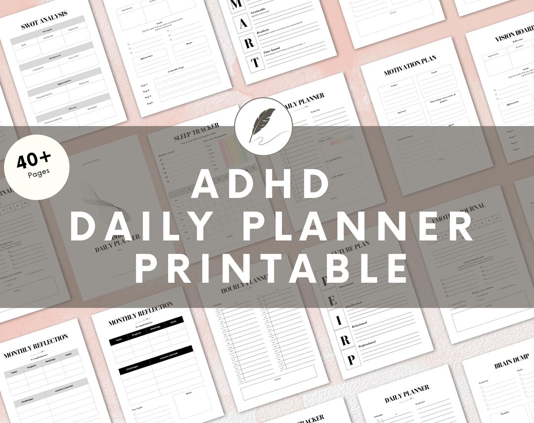 ADHD Daily Planner| ADHD Planner Adult | ADHD Planner Printable | Adhd ...