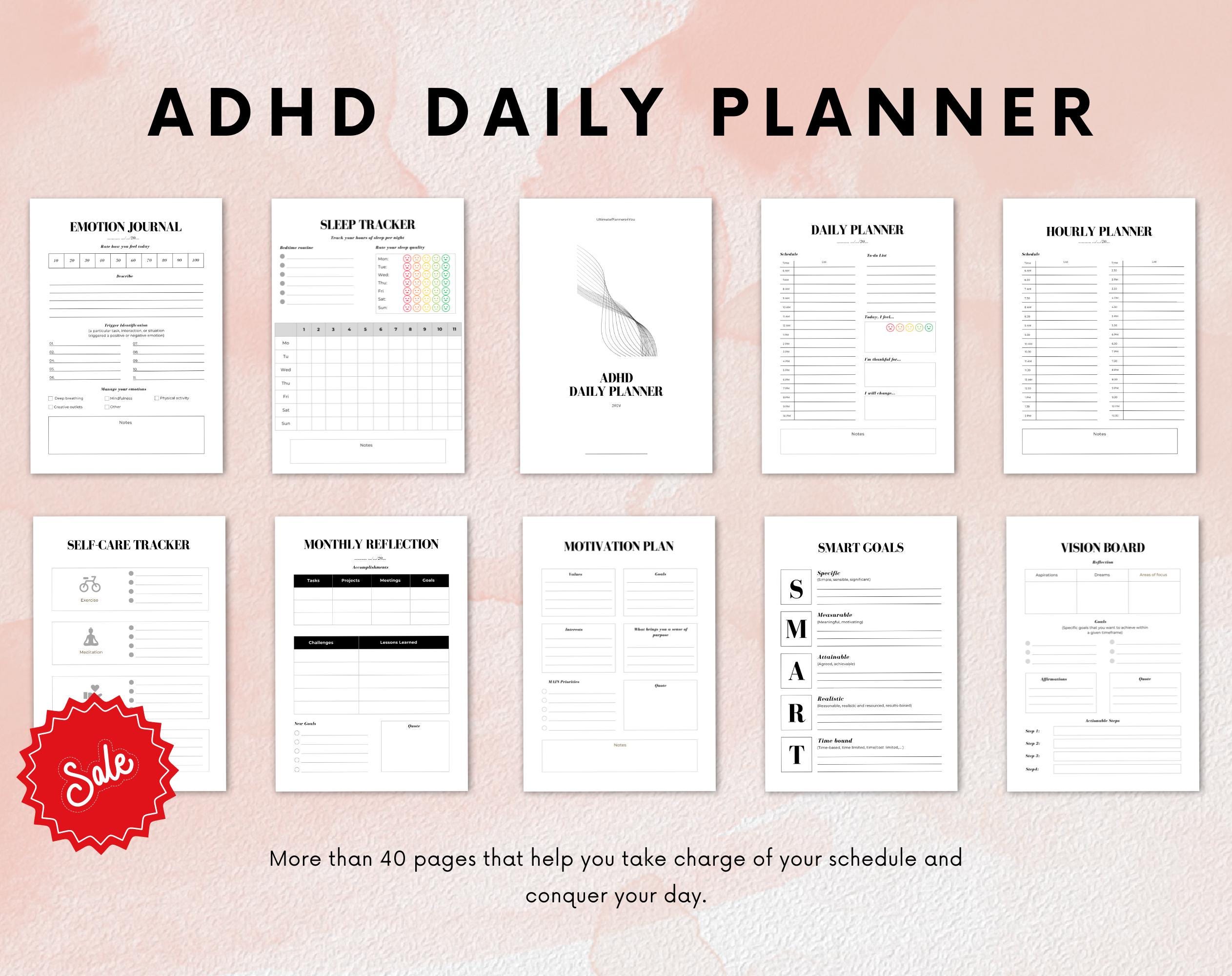 ADHD Daily Planner| ADHD Planner Adult | ADHD Planner Printable | Adhd ...